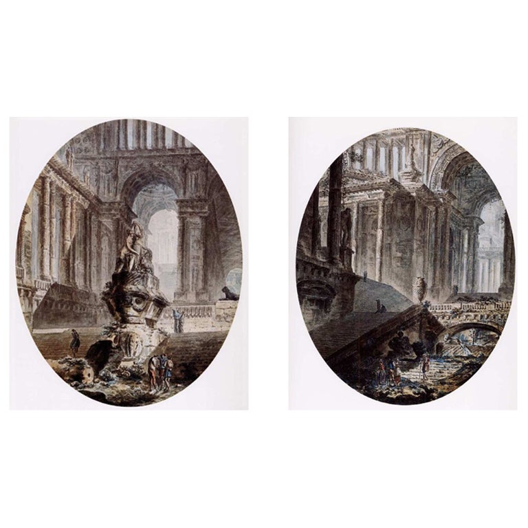 Pair of Architectural Fantasy by Jean-Henri Alexandre Pernet For Sale ...