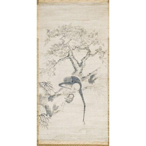 Japanese painted scroll: Monkeys in a Tree at 1stDibs