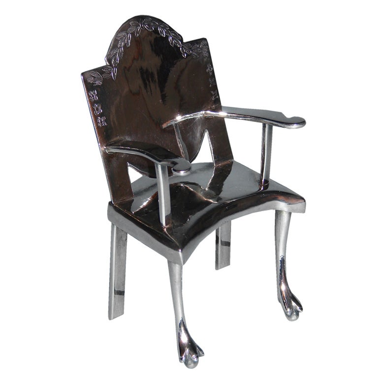 Miniature silver chair at 1stDibs