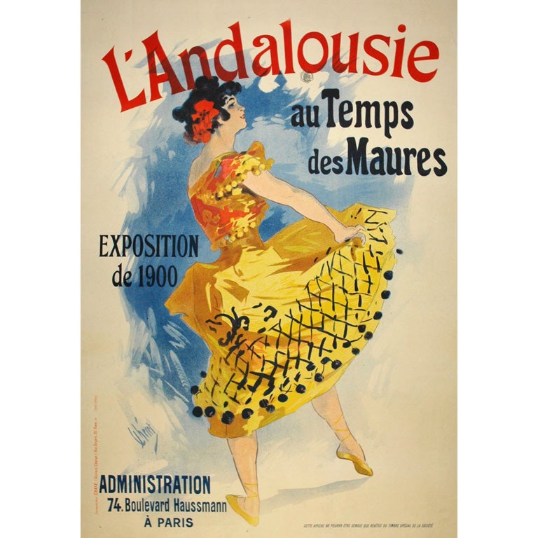 Original French poster by Cheret for the 1900 Worlds Fair at 1stDibs