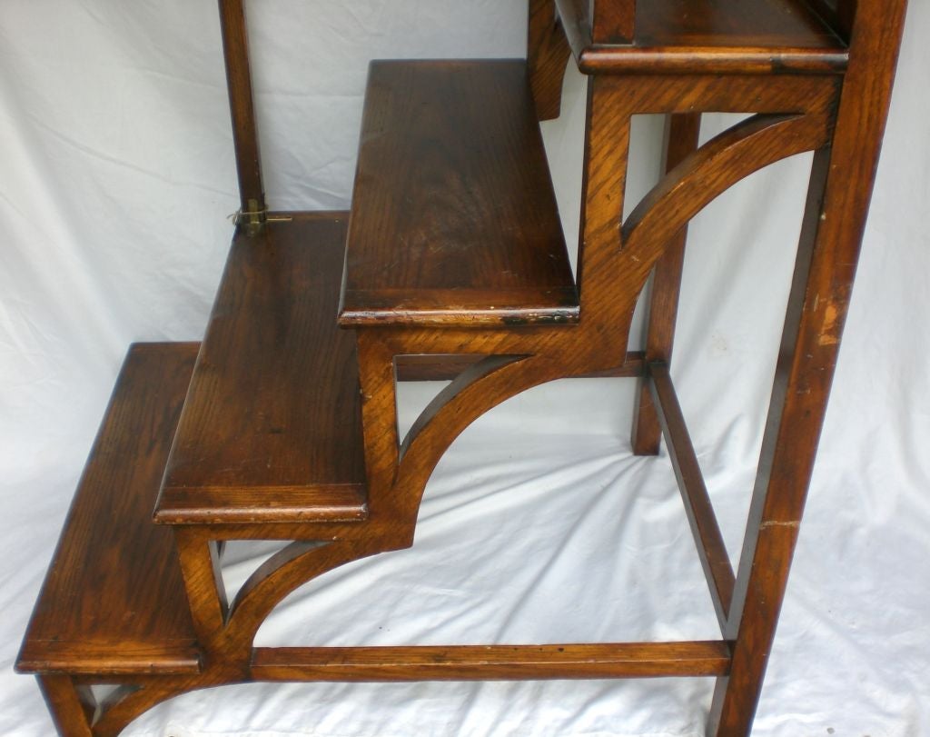 Antique Mahogany Library Ladder at 1stDibs