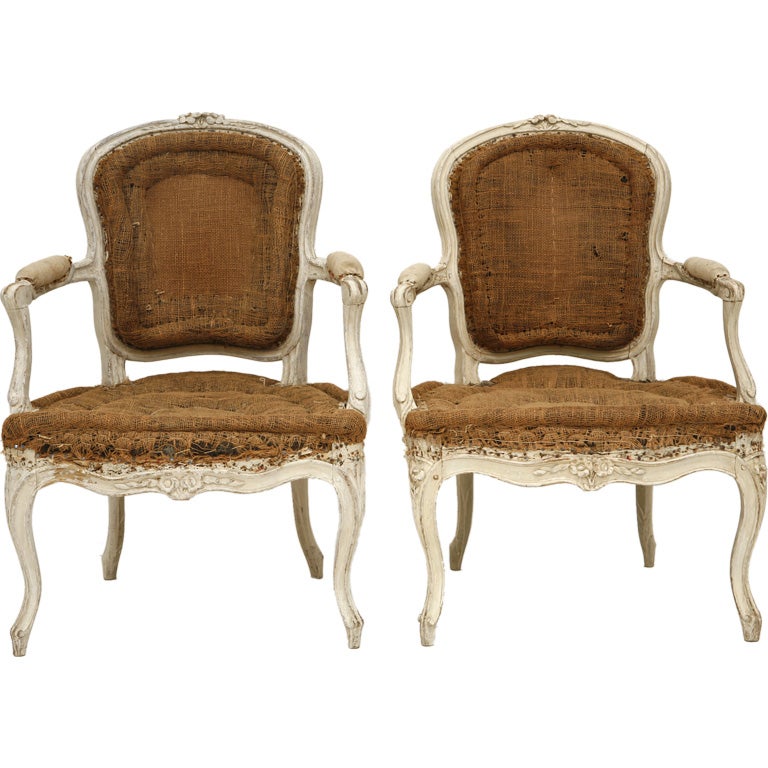 Pair Louis XV Arm Chairs For Sale at 1stDibs