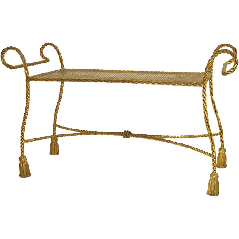 Iron Gilt Rope Form Window Bench Form Stretcher Scroll Form Arms For ...