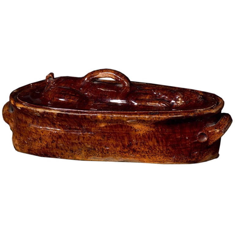 French, Glazed Ceramic Rabbit Tureen For Sale at 1stDibs