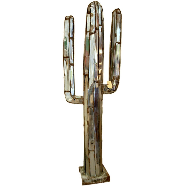 Original Cactus Sculpture made from Chrome Plated Parts at 1stDibs