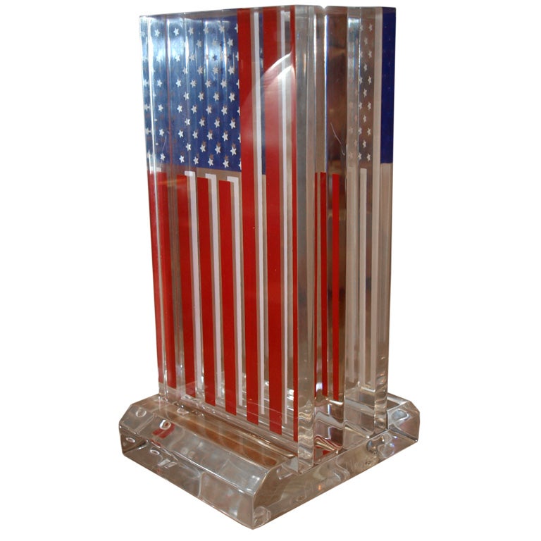 Original American Flag Sculpture made from Lucite at 1stDibs