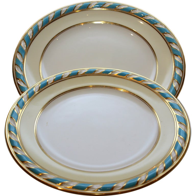 Set of English Royal Cauldon Bone China Plates at 1stDibs