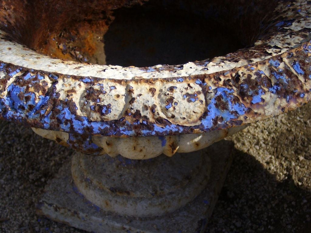 Pair of Cast Iron Indigo Urns, c. 19th Century at 1stDibs