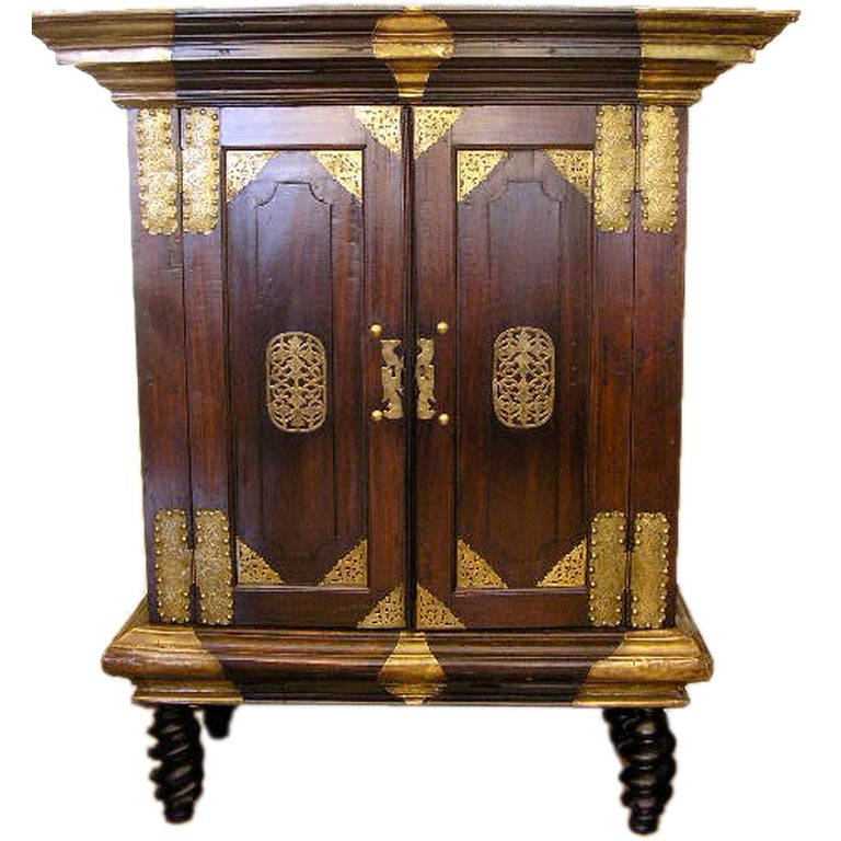 Dutch Colonial Brass Mounted Cupboard at 1stDibs