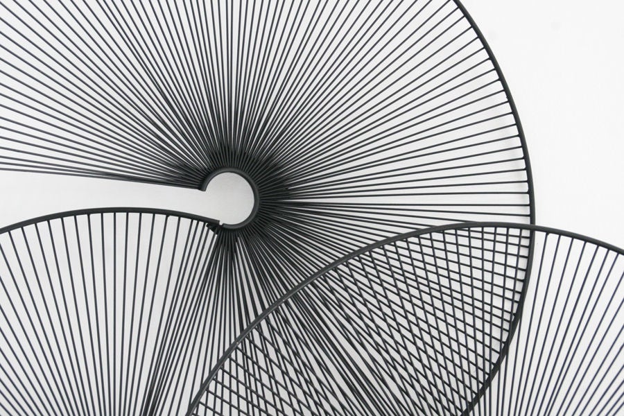 Curtis Jere Large Black Spoke Wall Art Sculpture For Sale at 1stDibs