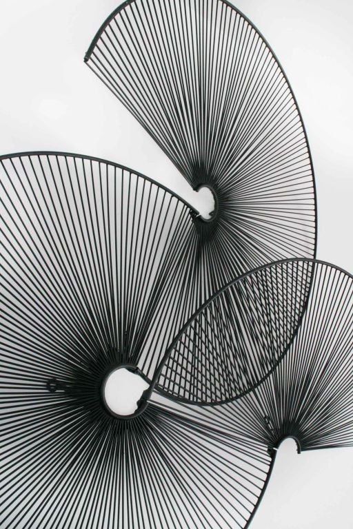 Curtis Jere Large Black Spoke Wall Art Sculpture For Sale at 1stDibs