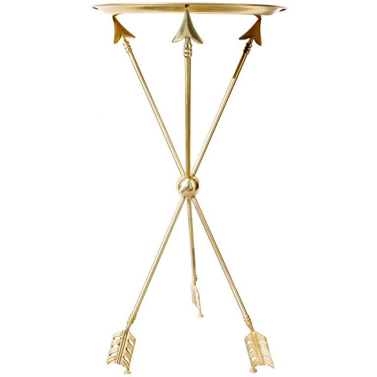 Brass Arrow Head Plant Stand Side Table For Sale at 1stDibs