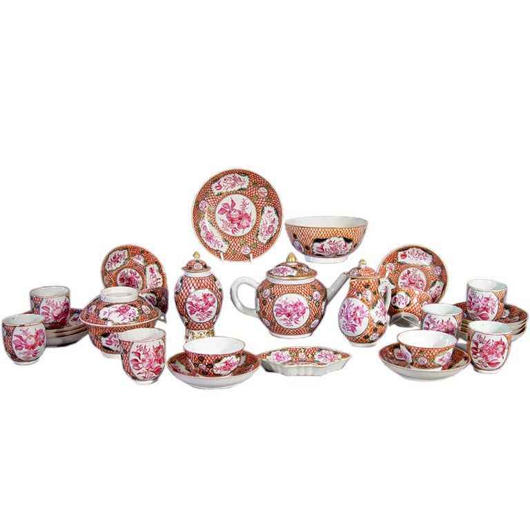 Rare 18th Century Creamware Miniature Tea Set at 1stDibs