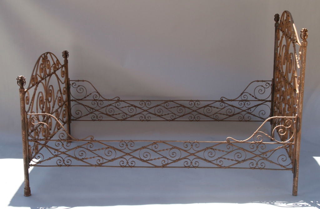 Exceptional Ornate Wrought Iron Bed Frame at 1stDibs