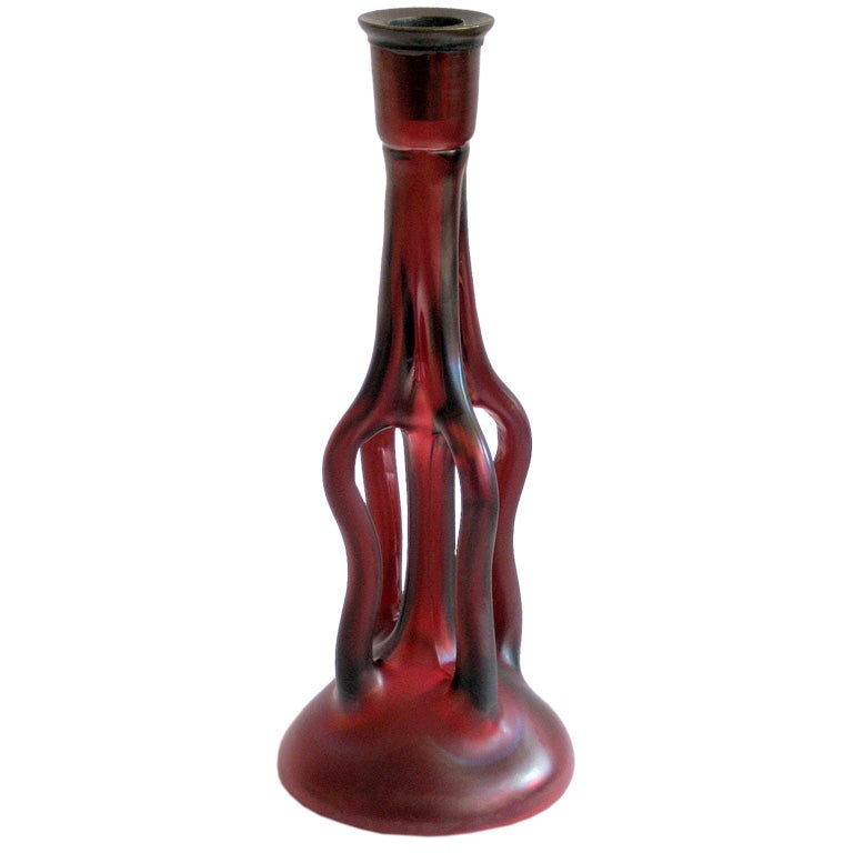 Marie Kirschner Loetz Glass Candlestick, circa 1905 For Sale at 1stDibs