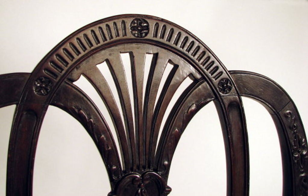 Set of 12 Hepplewhite Heart Back Dining Chairs at 1stDibs