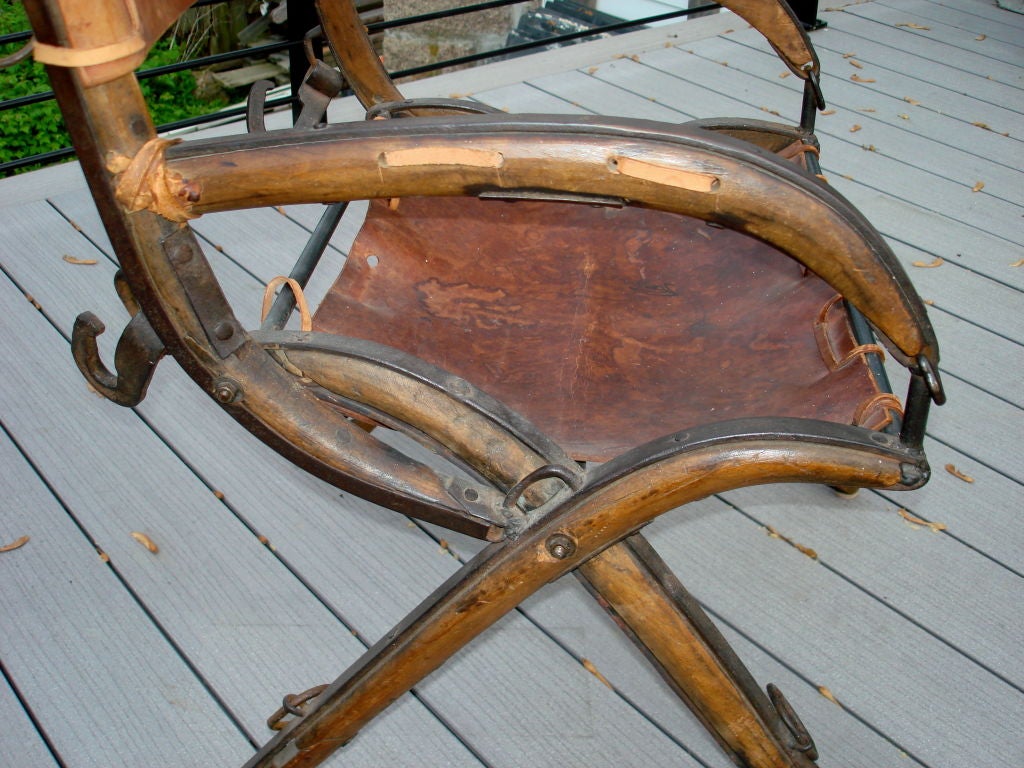 Rare Folk Art Western Chair Made From Horse Tack at 1stDibs