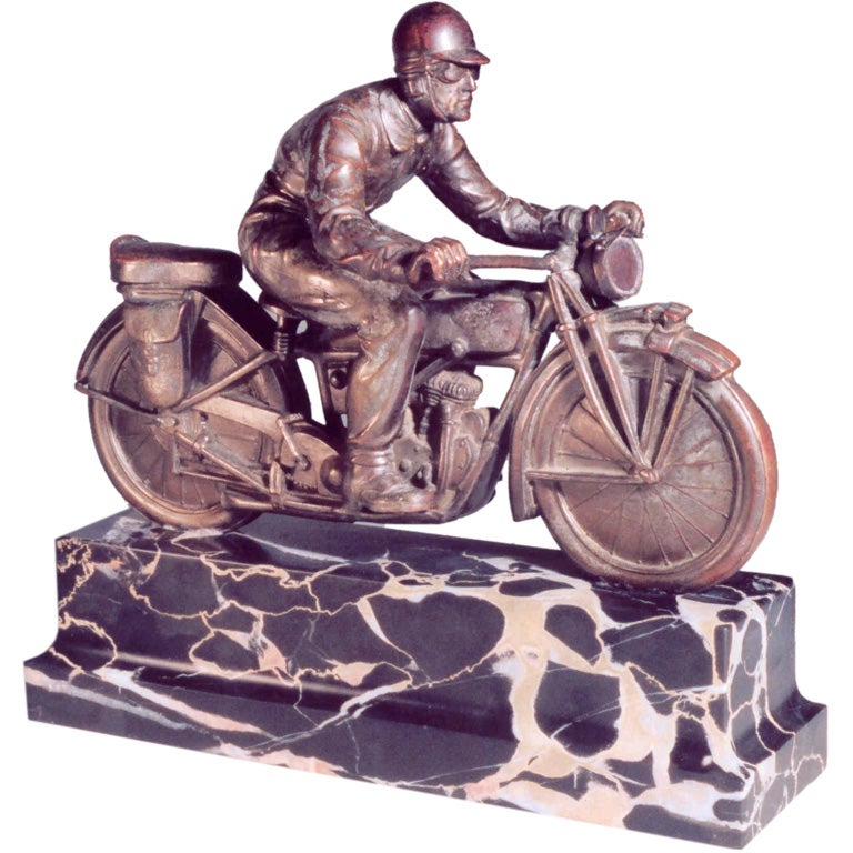 'Motorcyclist' bronze. For Sale at 1stdibs