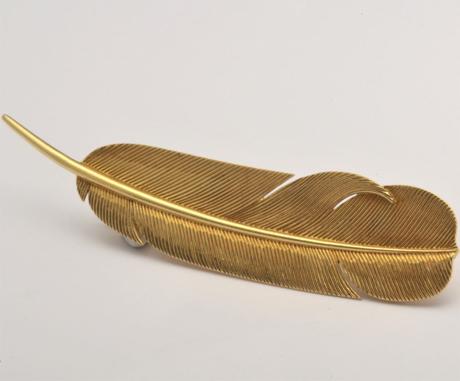 Hermes Feather Brooch at 1stDibs