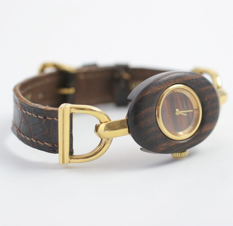 Unusual Ebony and Gold Watch by Mauboussin at 1stDibs