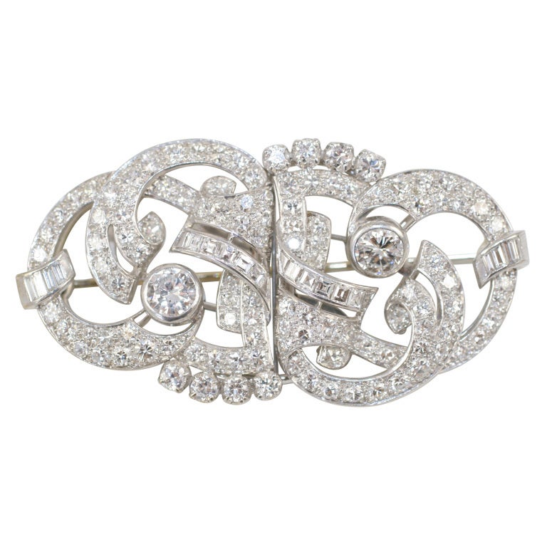 Platinum Diamond Clips For Sale at 1stDibs | platinum clips