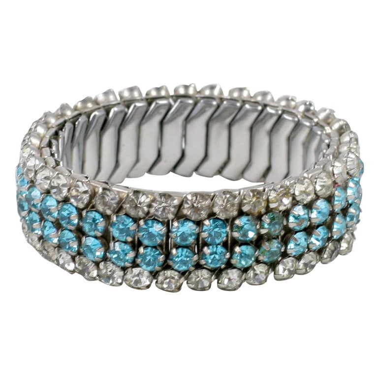 Expandable Rhinestone Bracelet For Sale at 1stDibs