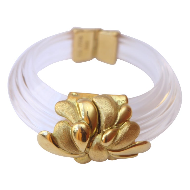Inna Citrine Lucite Clamper Bracelet at 1stDibs