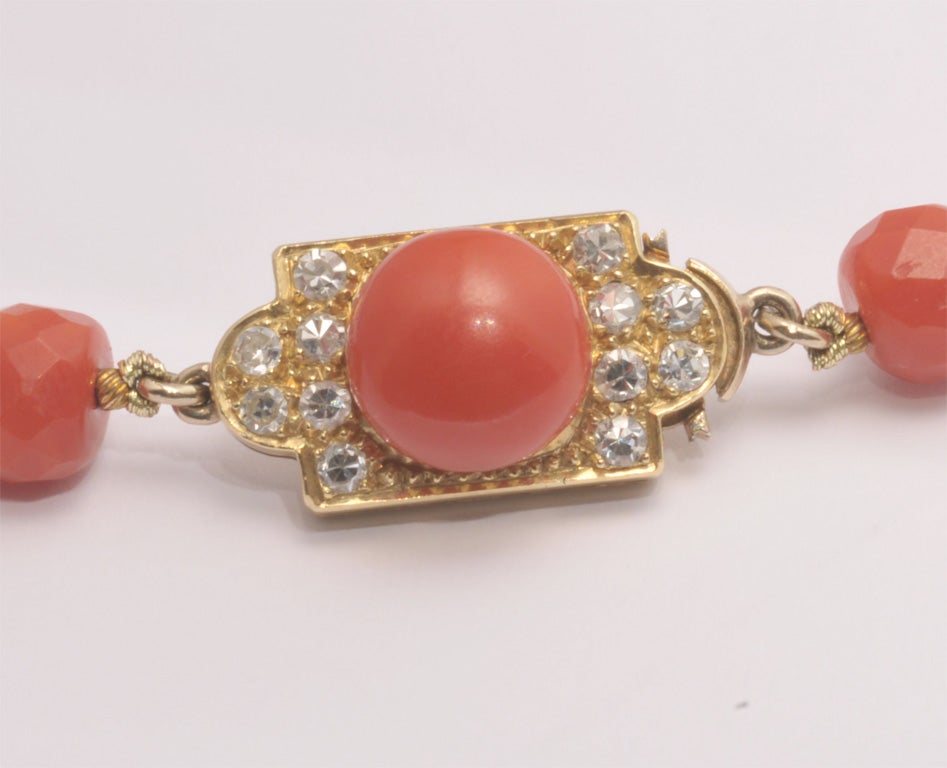 Single Strand Natural red Coral Necklace at 1stDibs