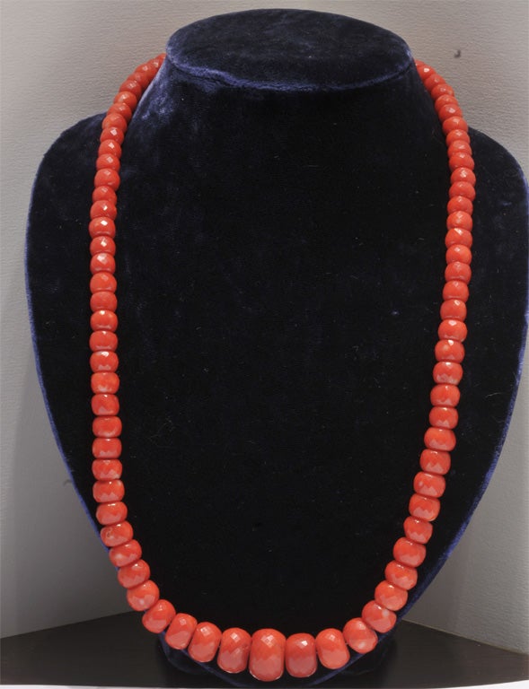Single Strand Natural red Coral Necklace at 1stDibs