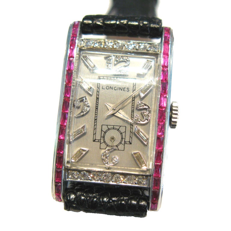 Longines Platinum Tuxedo Watch at 1stDibs