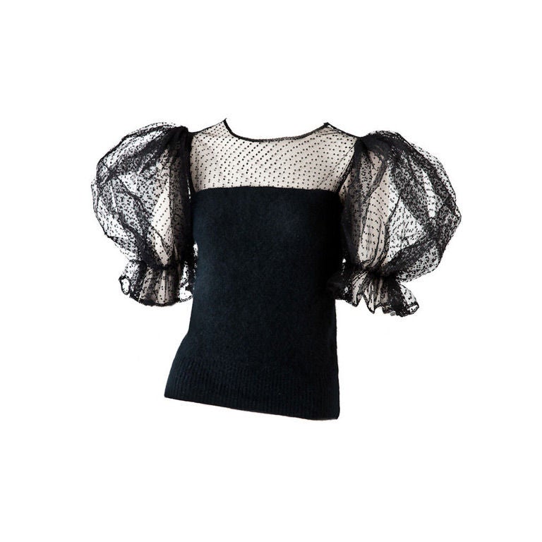 Valentino black point d'esprit evening sweater at 1stDibs