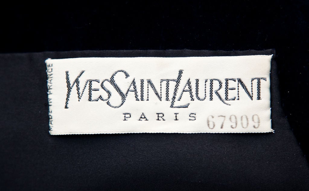 Yves St. Laurent Couture Midnight Blue Velvet Tunic at 1stDibs