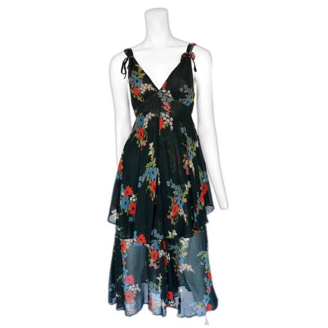Ossie Clark Crepe Summer Dress at 1stDibs