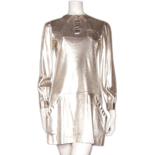 Paraphernalia Silver Shirt Dress at 1stDibs