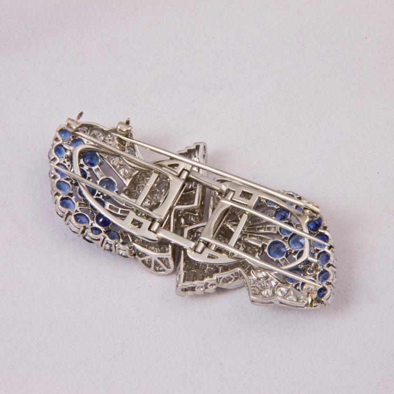 Glorious Sapphire and Diamond Dress Clips at 1stDibs