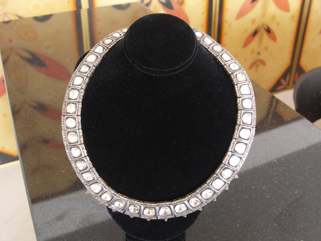 Monumental Indian Diamond Necklace Collar at 1stDibs