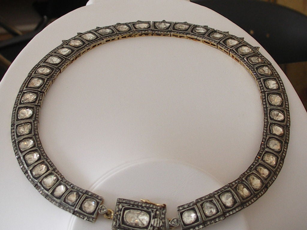 Monumental Indian Diamond Necklace Collar at 1stDibs