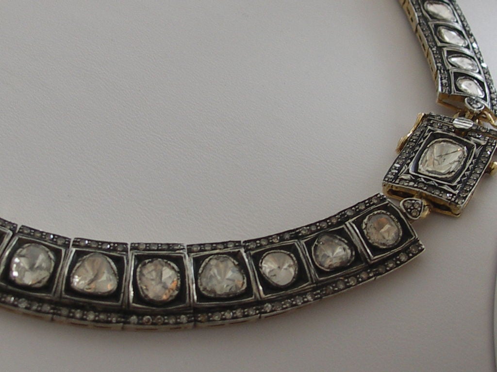 Monumental Indian Diamond Necklace Collar at 1stDibs
