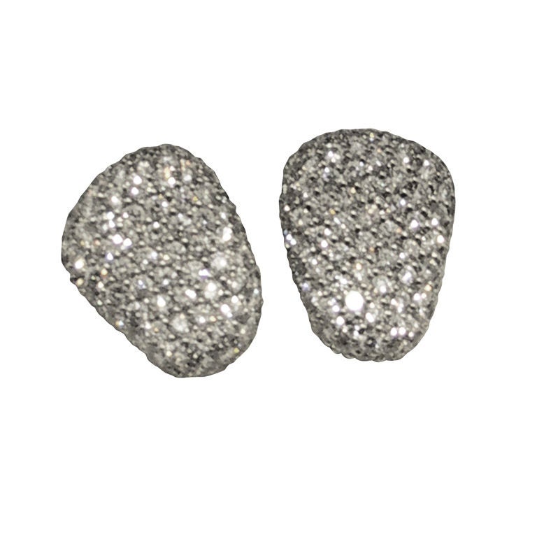 Paul Morelli Diamond and 18k White Gold Earrings at 1stDibs