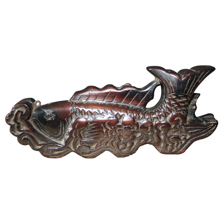 Japanese Wood Folk Art Friction Lock For Sale at 1stDibs