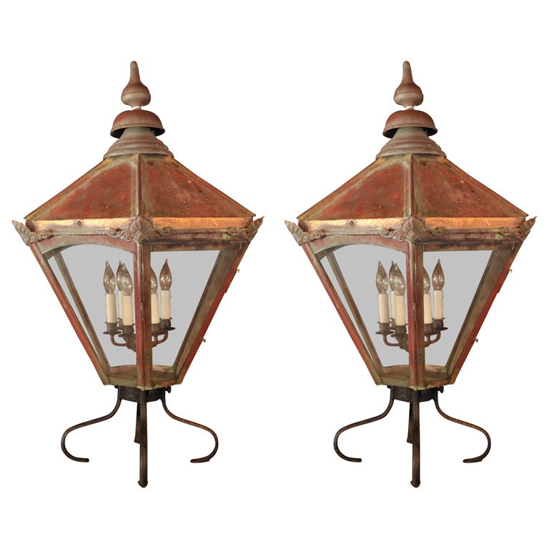 Pair Estate-Sized Entrance Lanterns at 1stDibs