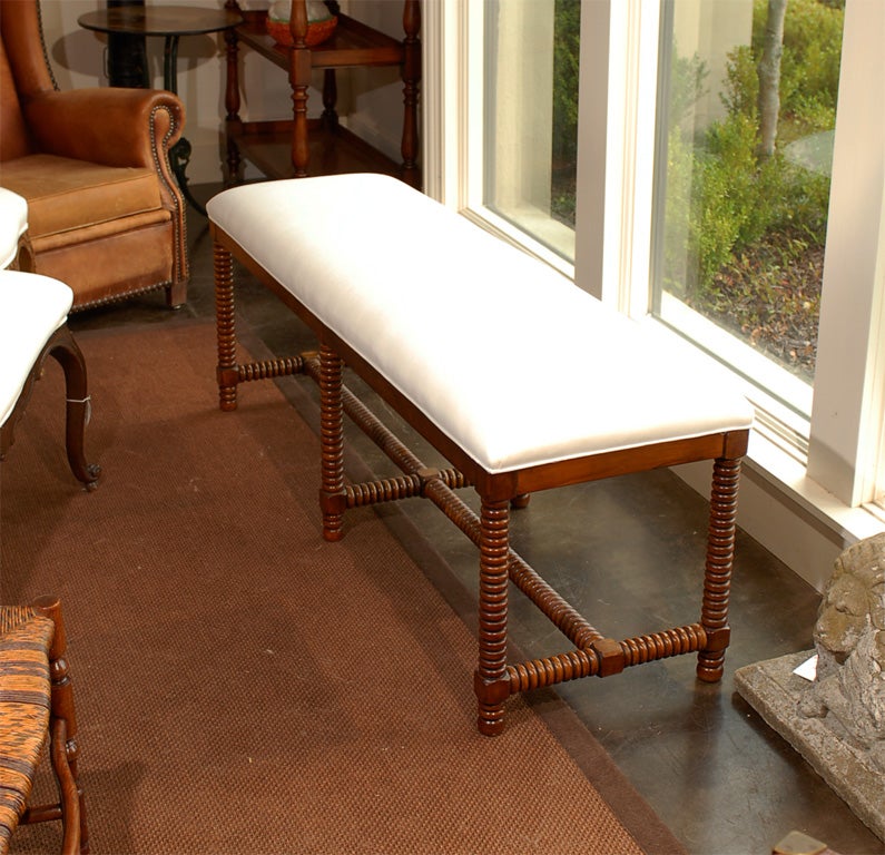 Bobbin Leg Bench at 1stDibs