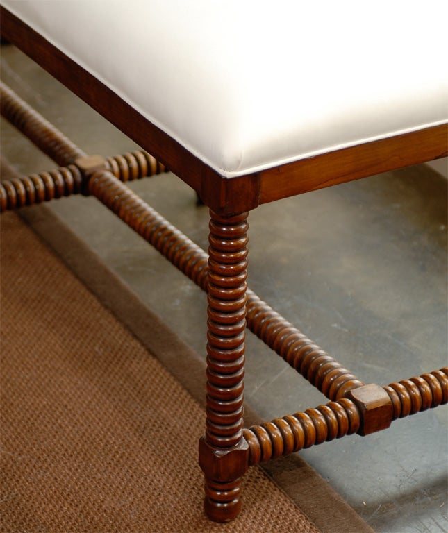 Bobbin Leg Bench at 1stDibs