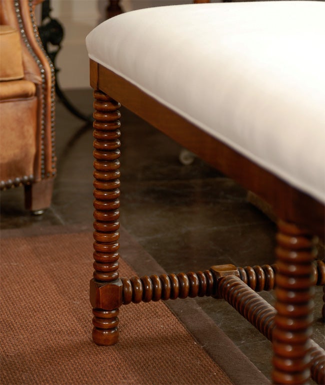 Bobbin Leg Bench at 1stDibs