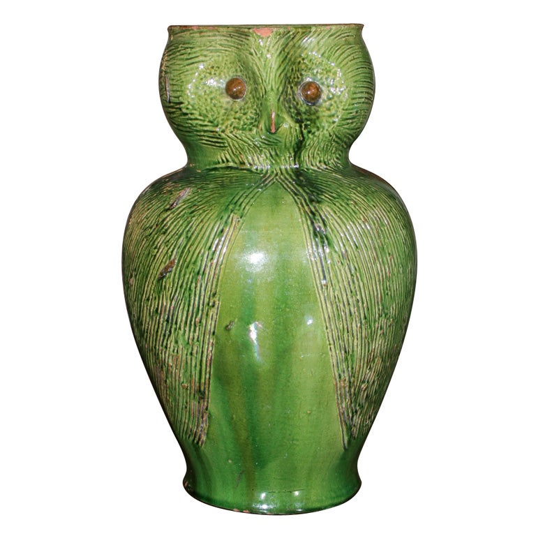 Antique Glazed Owl Jug at 1stDibs