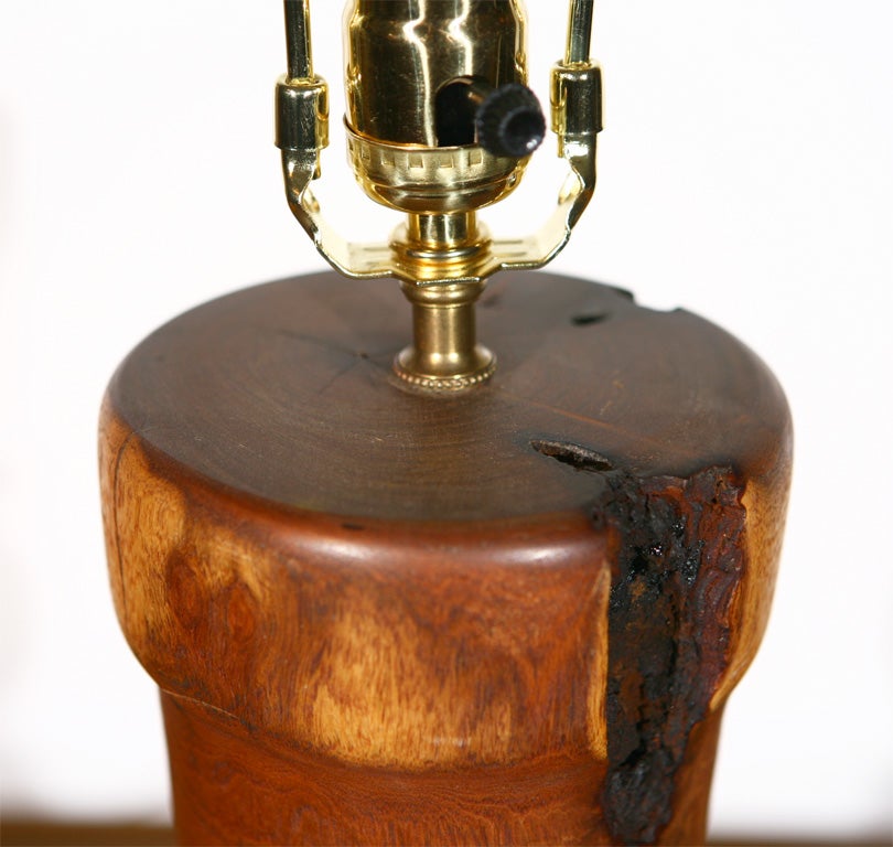 Turned Burl Wood Table Lamp at 1stDibs