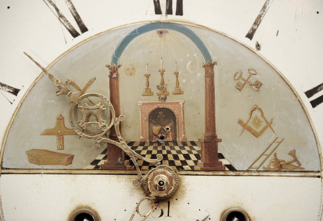 Masonic-Face Tall Case Clock at 1stDibs
