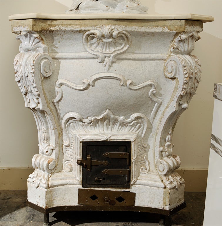 Spectacular Italian Ceramic Stove, very ornamental, T.O.C. at 1stDibs