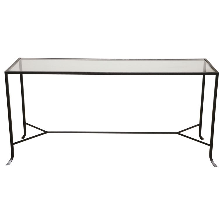 Sleek Modern Wrought Iron Console Sofa Table at 1stDibs