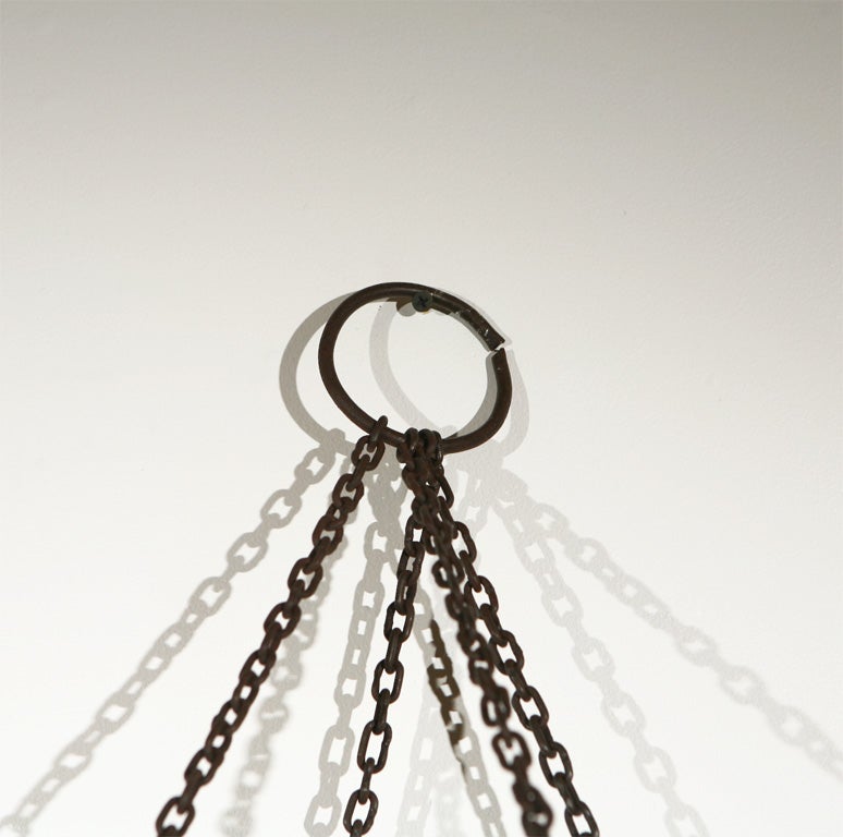 19THC HAND FORGED IRON POT HANGER W//ORIGINAL CHAIN at 1stDibs